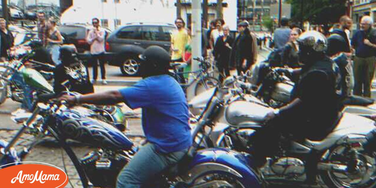 Woman Helps Biker Who Falls off Motorcycle, Next Day a Whole Gang Shows ...